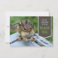 Cute Thankful Chipmunk Flat Thank You Card | Zazzle