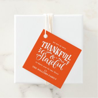 Cute Thankful Grateful Thanksgiving Treat Favor Tags | Zazzle