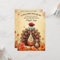 Cute Thanksgiving Mom and Baby Turkey Baby Shower Invitation | Zazzle