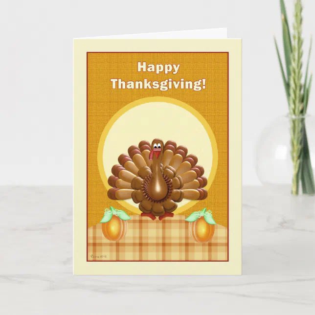 Cute Thanksgiving Turkey Greeting Card | Zazzle