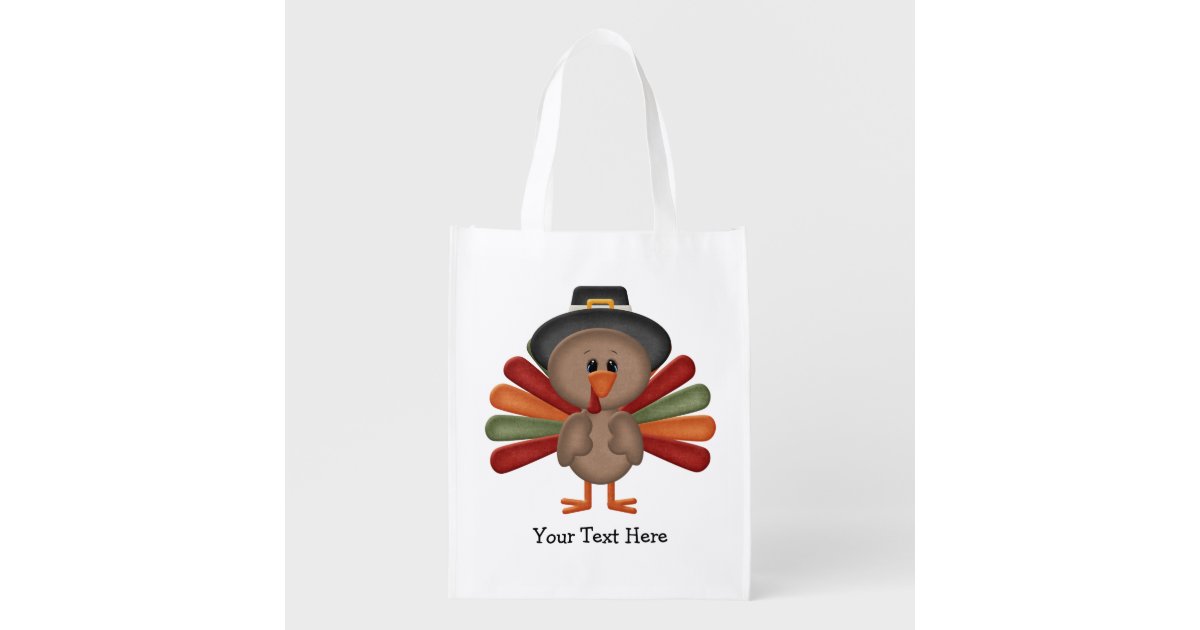 Cute Thanksgiving Turkey Grocery Bag | Zazzle