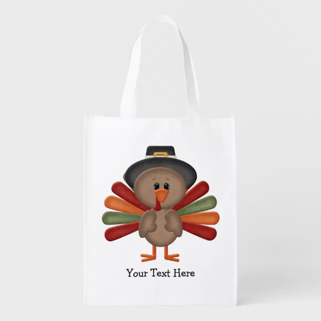 Cute Thanksgiving Turkey Grocery Bag | Zazzle
