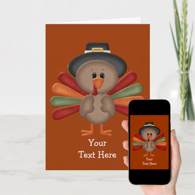 Cute Thanksgiving Turkey Holiday Card | Zazzle