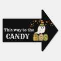 Cute This way to the CANDY Halloween Ghost Sign | Zazzle