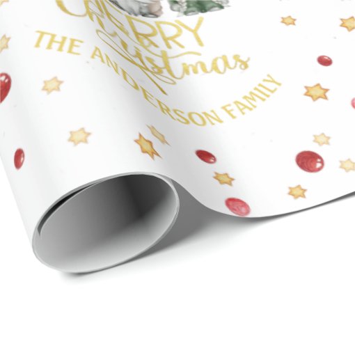 Cute Three Gnomes Merry Christmas Family Wrapping Paper | Zazzle