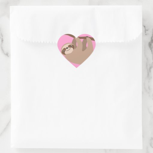 Cute Three-Toed Sloth Heart Sticker | Zazzle