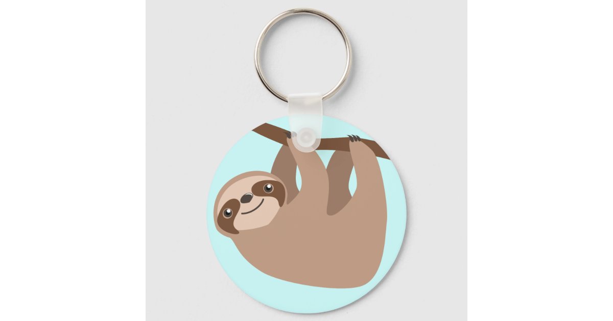 Cute Three-Toed Sloth Keychain | Zazzle
