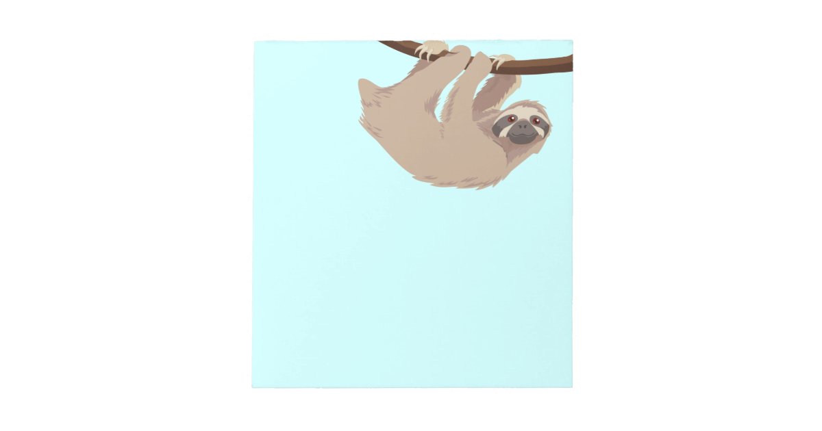 Cute Three Toed Sloth Notepad | Zazzle