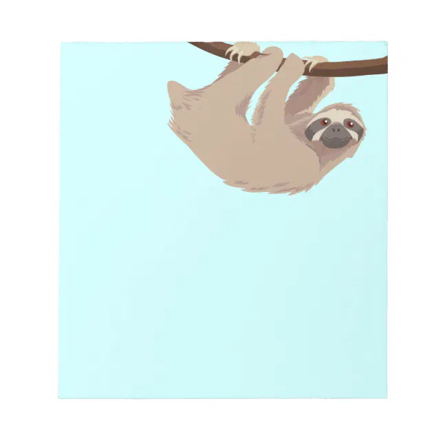 Cute Three Toed Sloth Notepad | Zazzle