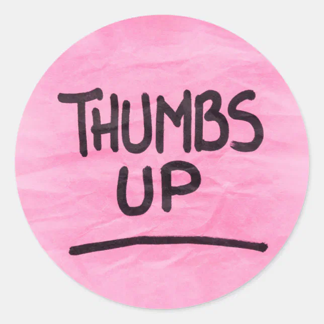 Cute Thumbs Up Graphics Cool Thumbs Up Image Classic Round Sticker | Zazzle