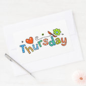 Cute Thursday Week Day Greeting Text Expression Rectangular Sticker ...