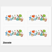 Cute Thursday Week Day Greeting Text Expression Rectangular Sticker ...