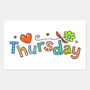 Thursday Stickers | Zazzle