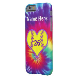 Cute Tie Dye Softball Phone Cases PERSONALIZED | Zazzle