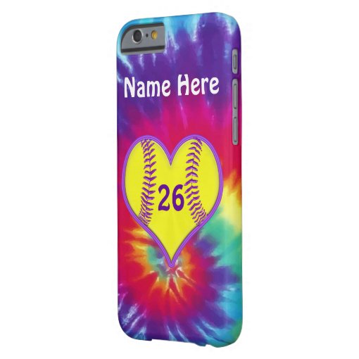 Cute Tie Dye Softball Phone Cases PERSONALIZED | Zazzle