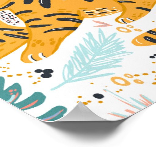 Cute Tiger Art Poster | Zazzle