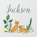 Cute Tiger Jungle Custom Name Nursery Wall Decal | Zazzle