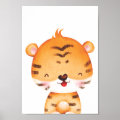Cute Tiger Nursery Poster Kids Room Decor | Zazzle