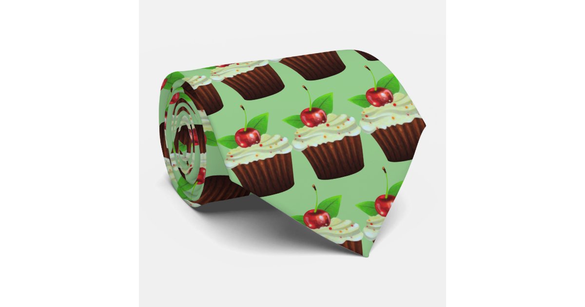 Cute tiled cupcake pattern neck tie | Zazzle