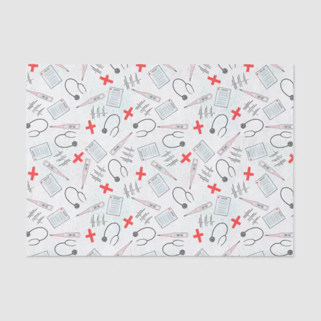 cute tiled Nurse pattern party Tissue Paper | Zazzle