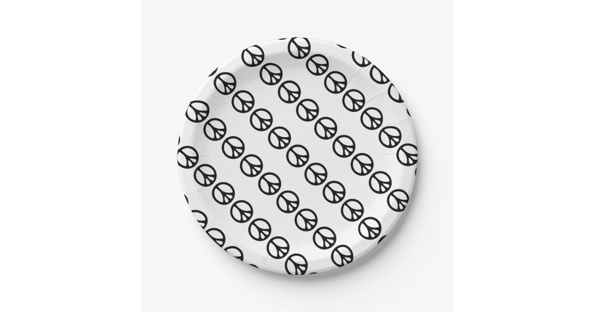 Cute tiny peace signs paper plates | Zazzle