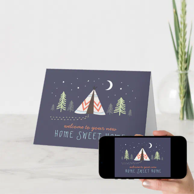 Cute Tipi New Home Card | Zazzle