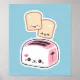 Cute Toaster with Happy Toast Poster | Zazzle
