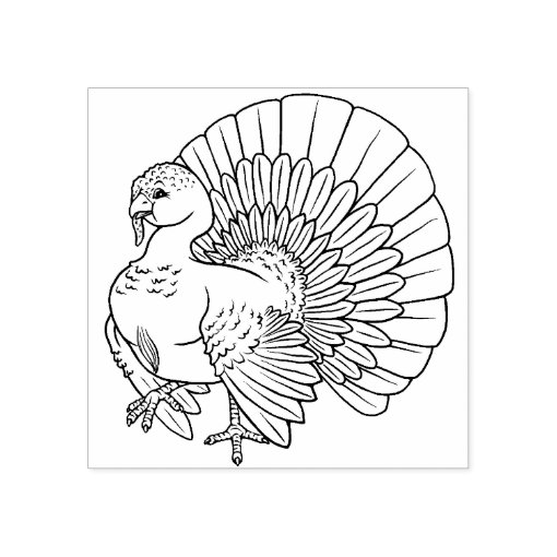 Cute Tom Turkey Thanksgiving Rubber Stamp | Zazzle