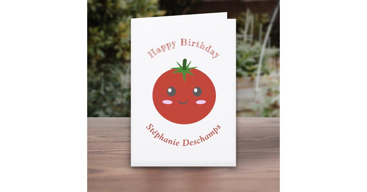 Cute Tomato Birthday Card | Zazzle
