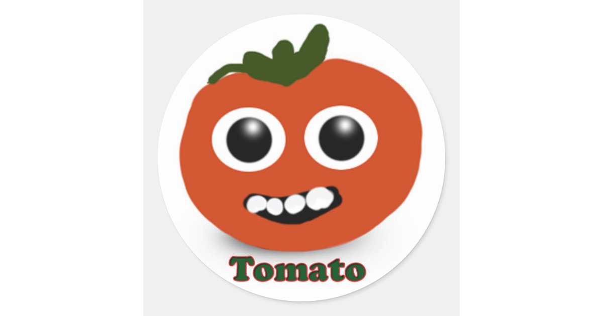 Cute tomato classic round sticker | Zazzle