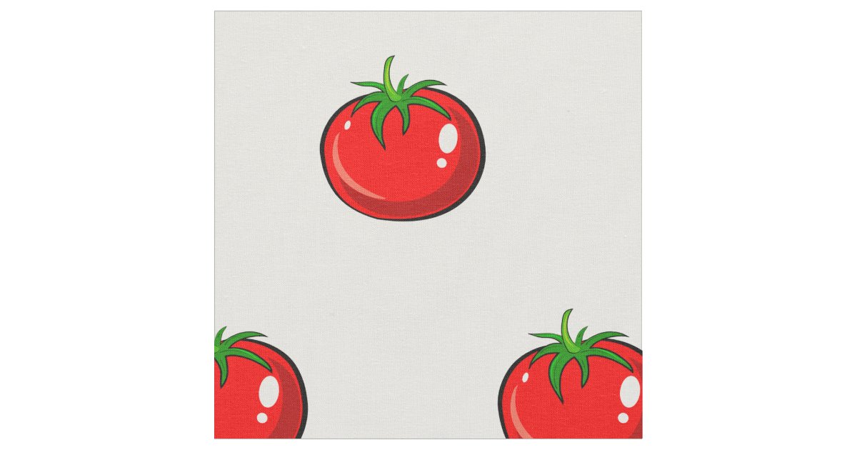 Cute tomato pattern fabric | Zazzle