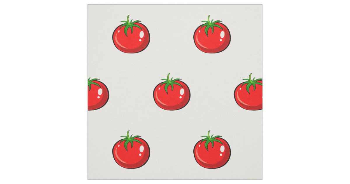 Cute tomato pattern fabric | Zazzle