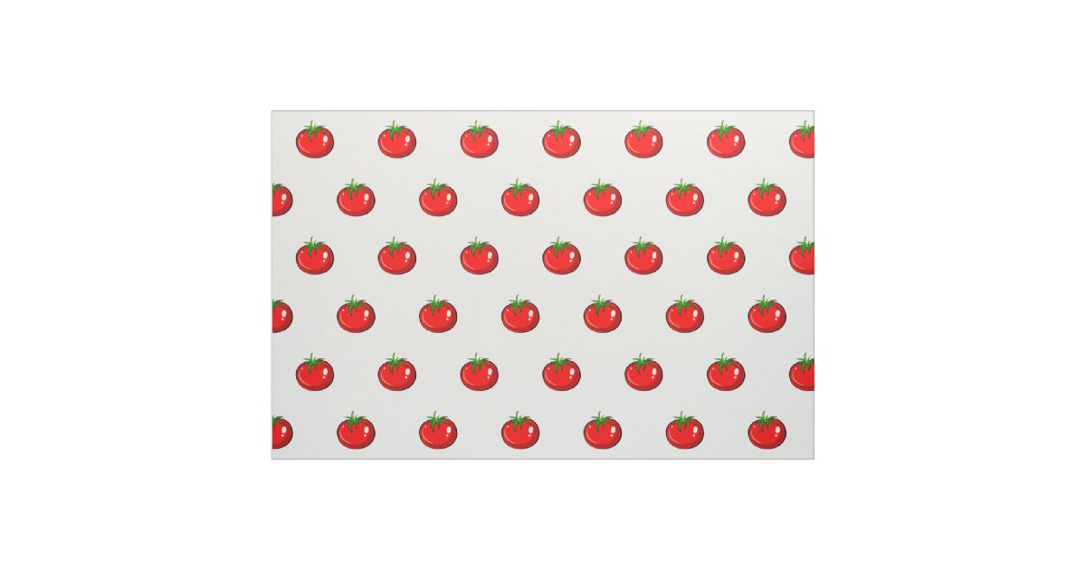 Cute tomato pattern fabric | Zazzle
