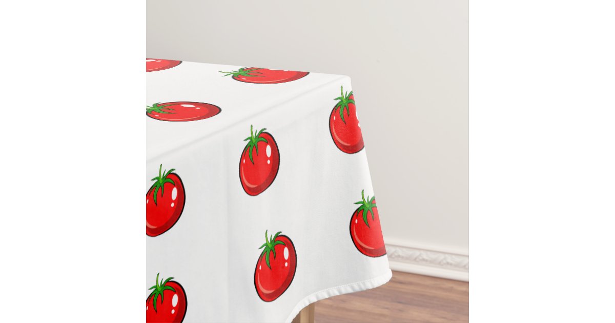 Cute tomato pattern tablecloth | Zazzle