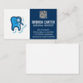 Cute Tooth Dentist Icon | QR Scan Code Business Card | Zazzle