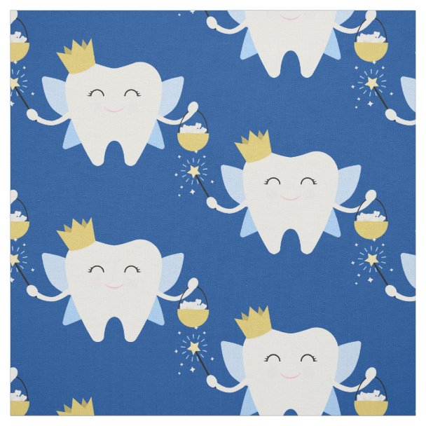 Cute Teeth Tooth Fairy Dentist Dental Fabric | Zazzle