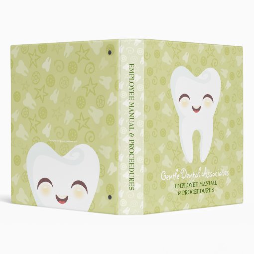 Cute Tooth - Green Custom Binder | Zazzle