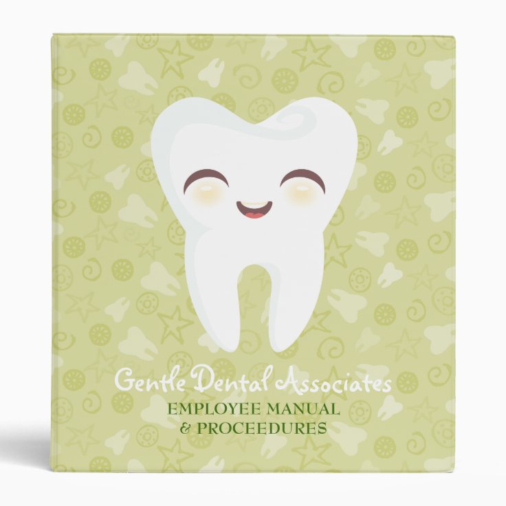 Cute Tooth - Green Custom Binder | Zazzle