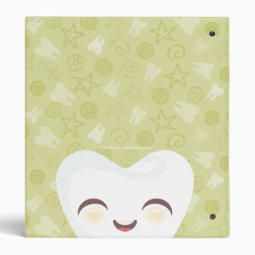 Cute Tooth - Green Custom Binder | Zazzle