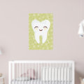 Cute Tooth on Green Pattern Wall Art Poster | Zazzle