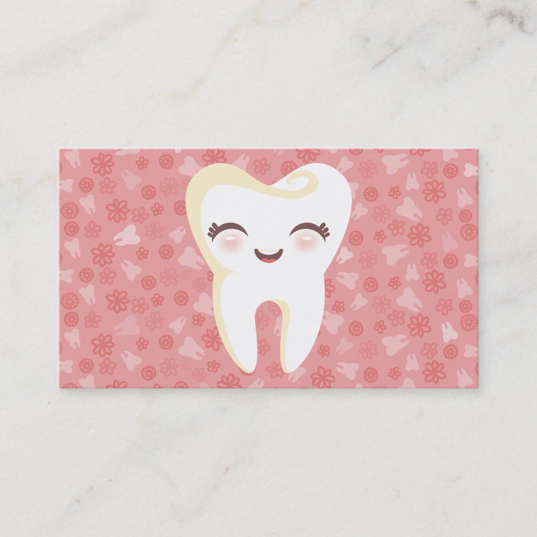 Cute Tooth - Pink Personalized Business Cards | Zazzle