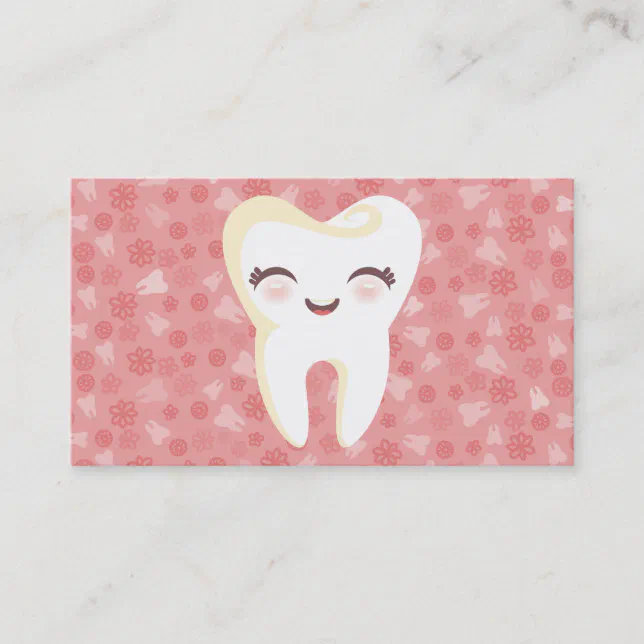 Cute Tooth - Pink Personalized Business Cards | Zazzle