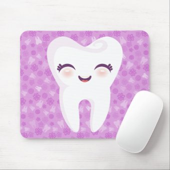 Cute Tooth - Purple Customizable Mousepad | Zazzle