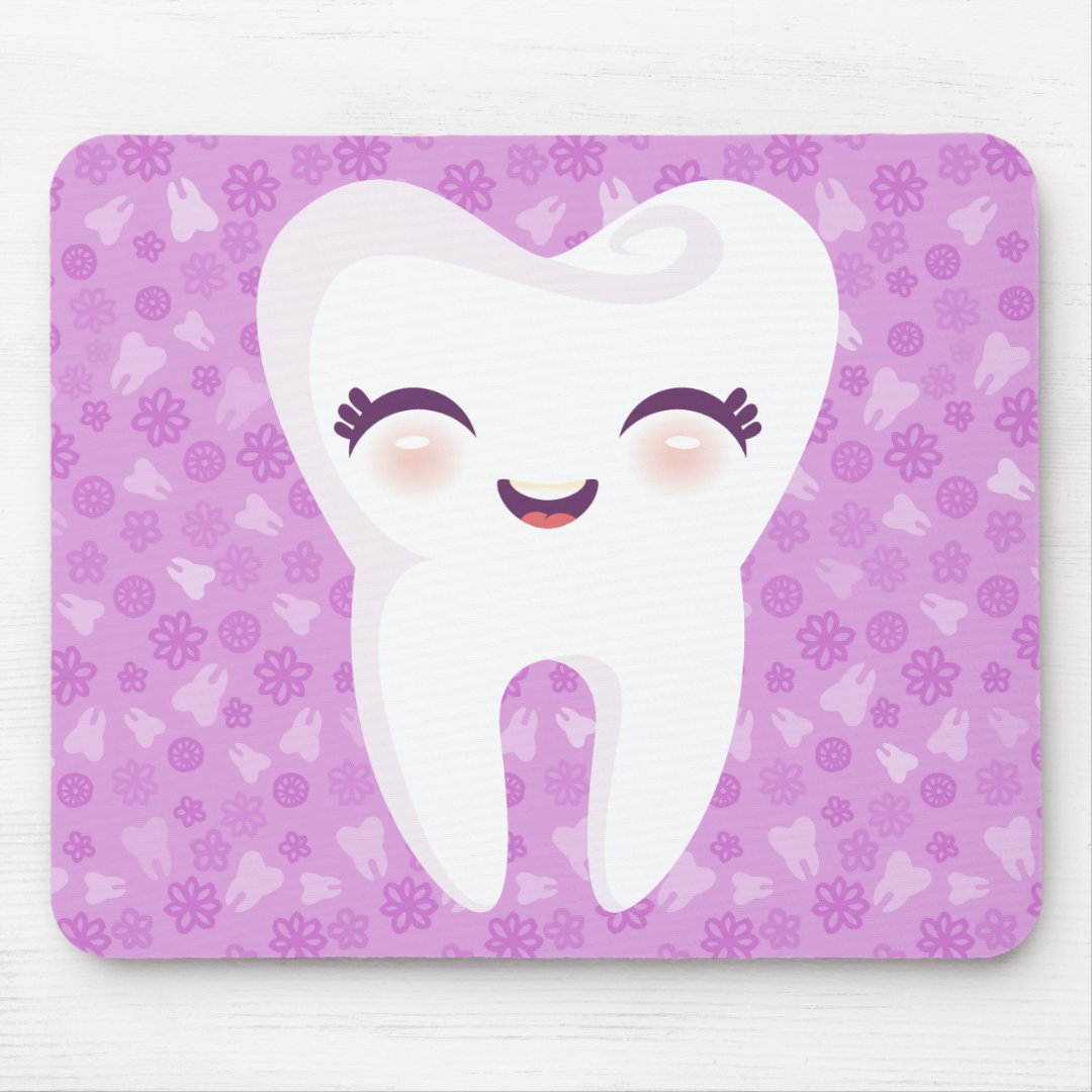 Cute Tooth - Purple Customizable Mousepad | Zazzle