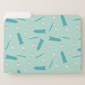 Cute Tooth Teal Mint Toothpaste Toothbrush Pattern File Folder | Zazzle