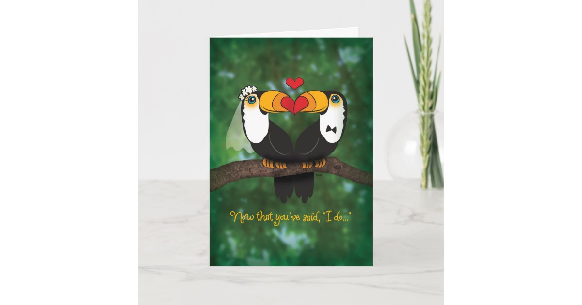 Cute Toucan Wedding Card | Zazzle