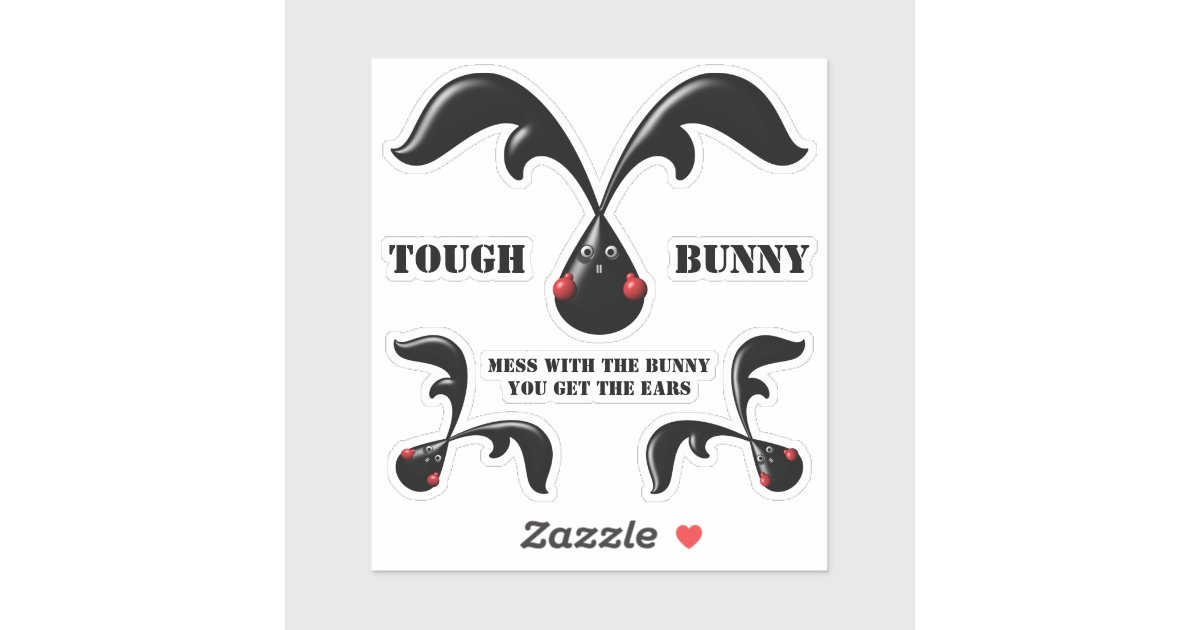 Cute Tough Bunny Boxer Rabbit Sticker | Zazzle