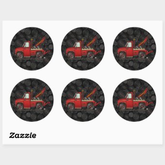 Cute Tow Truck Wrecker Classic Round Sticker | Zazzle
