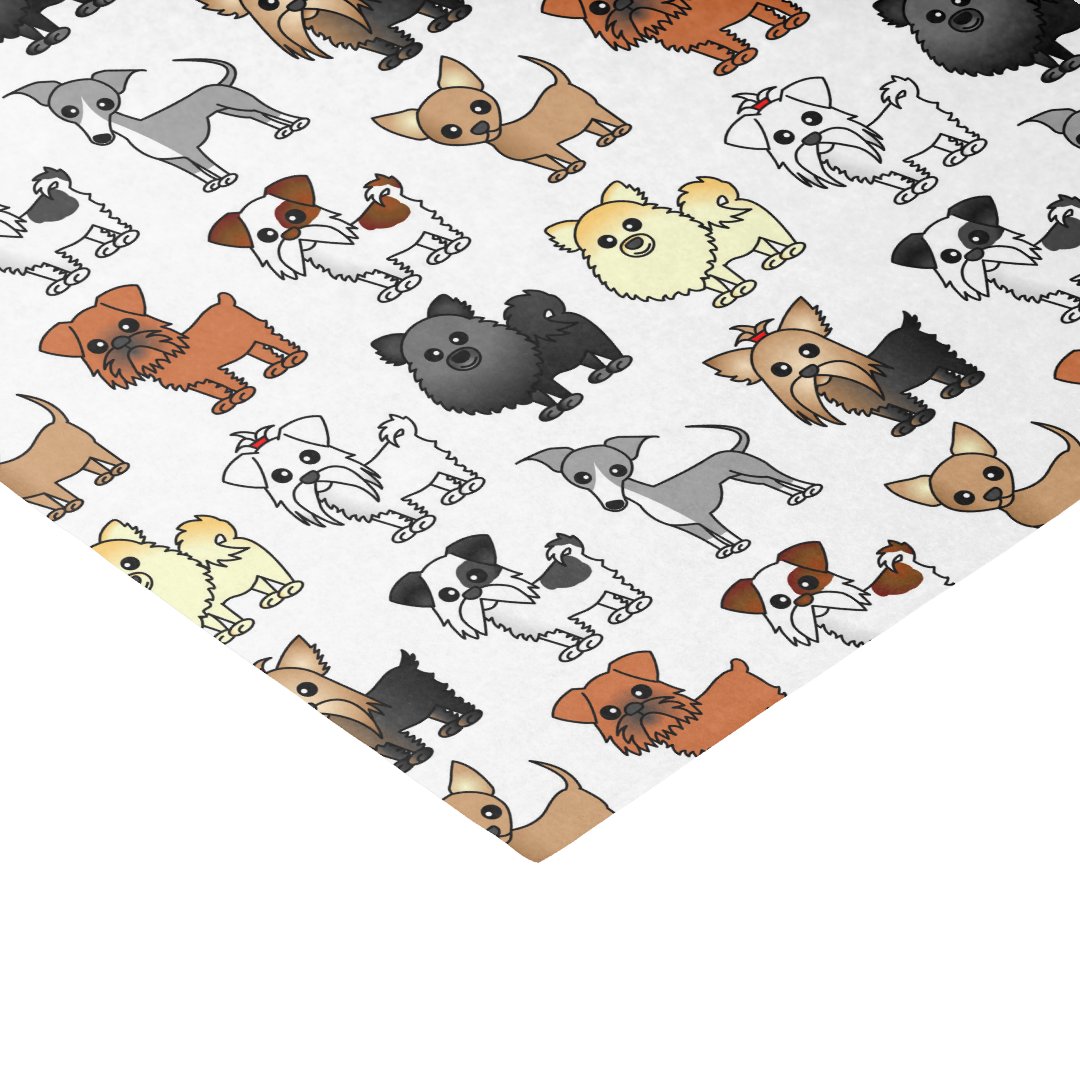 Cute Toy Dog Breed Pattern Tissue Paper | Zazzle