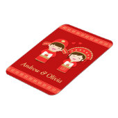 Cute Traditional Chinese Couple Wedding Magnet | Zazzle